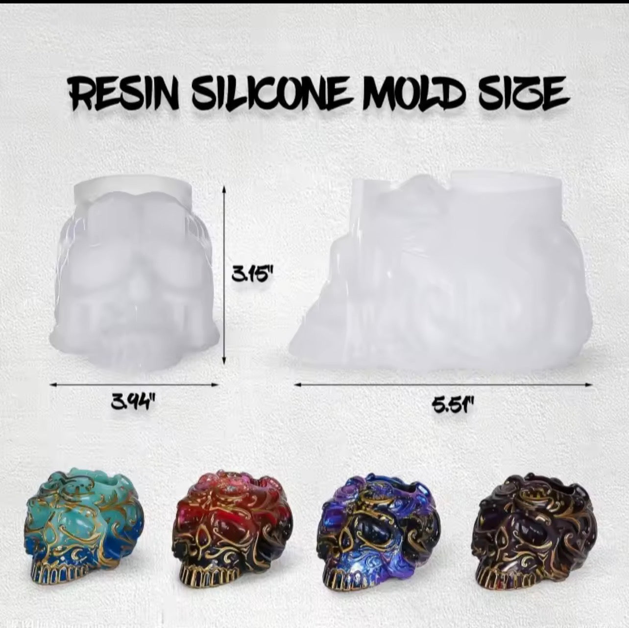 3D skull Pencil Holder Resin Mold – Phoenix