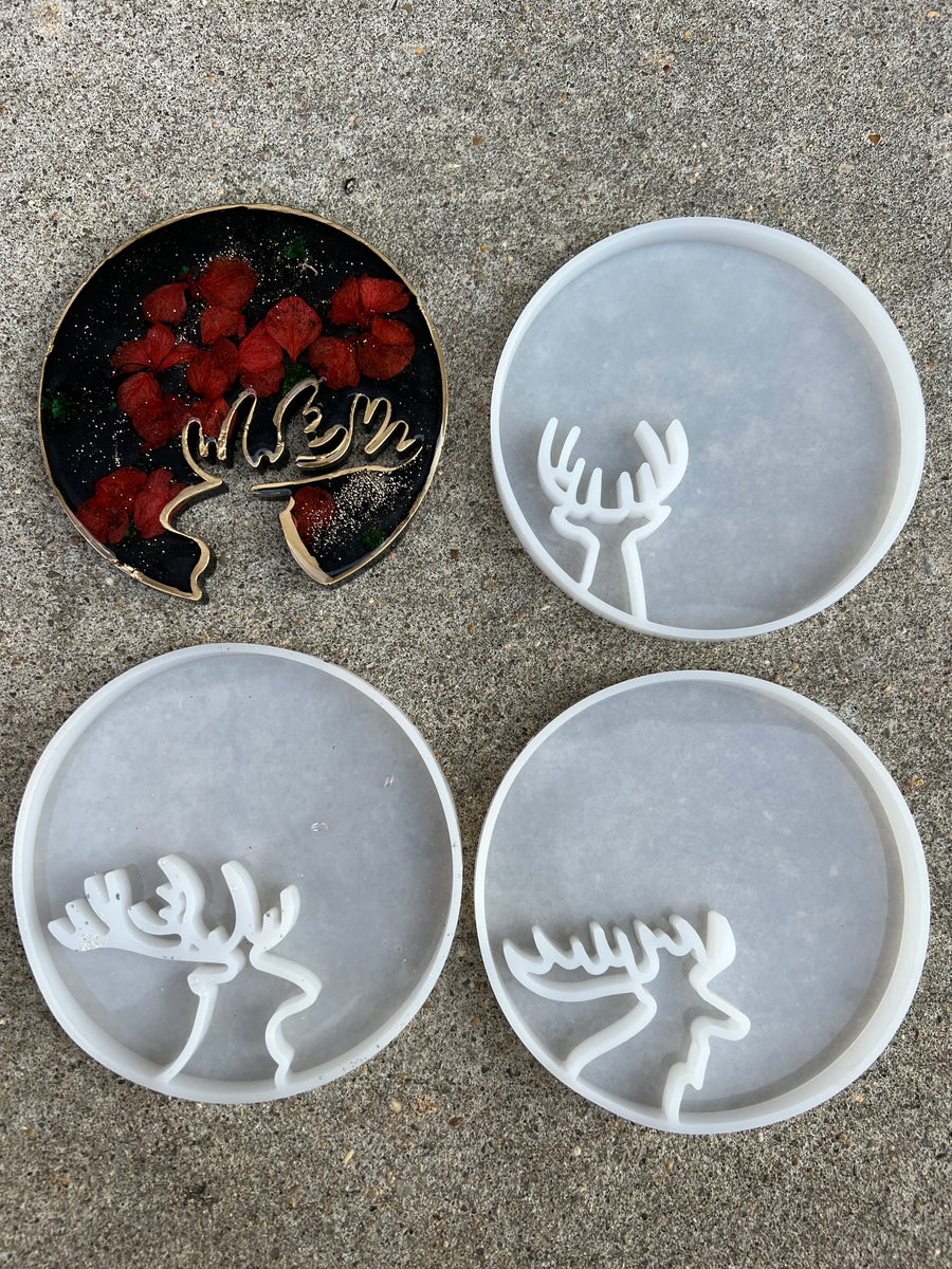 Reindeer Moose Silicone Round Resin Coaster Mold Set – Phoenix