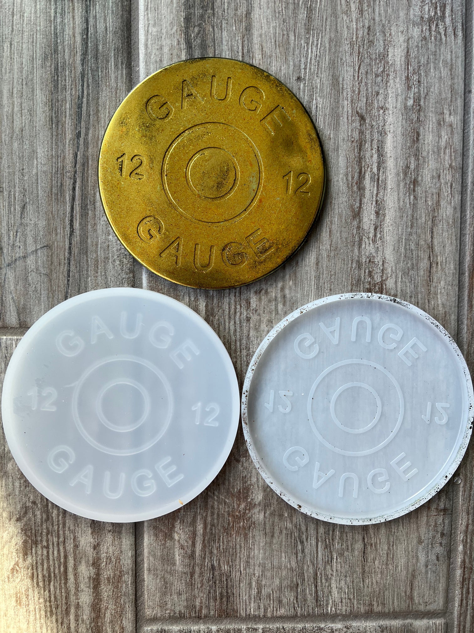 12 Gauge Brass End Shotgun Shell Silicone Resin Coaster Mold, Unique M ...
