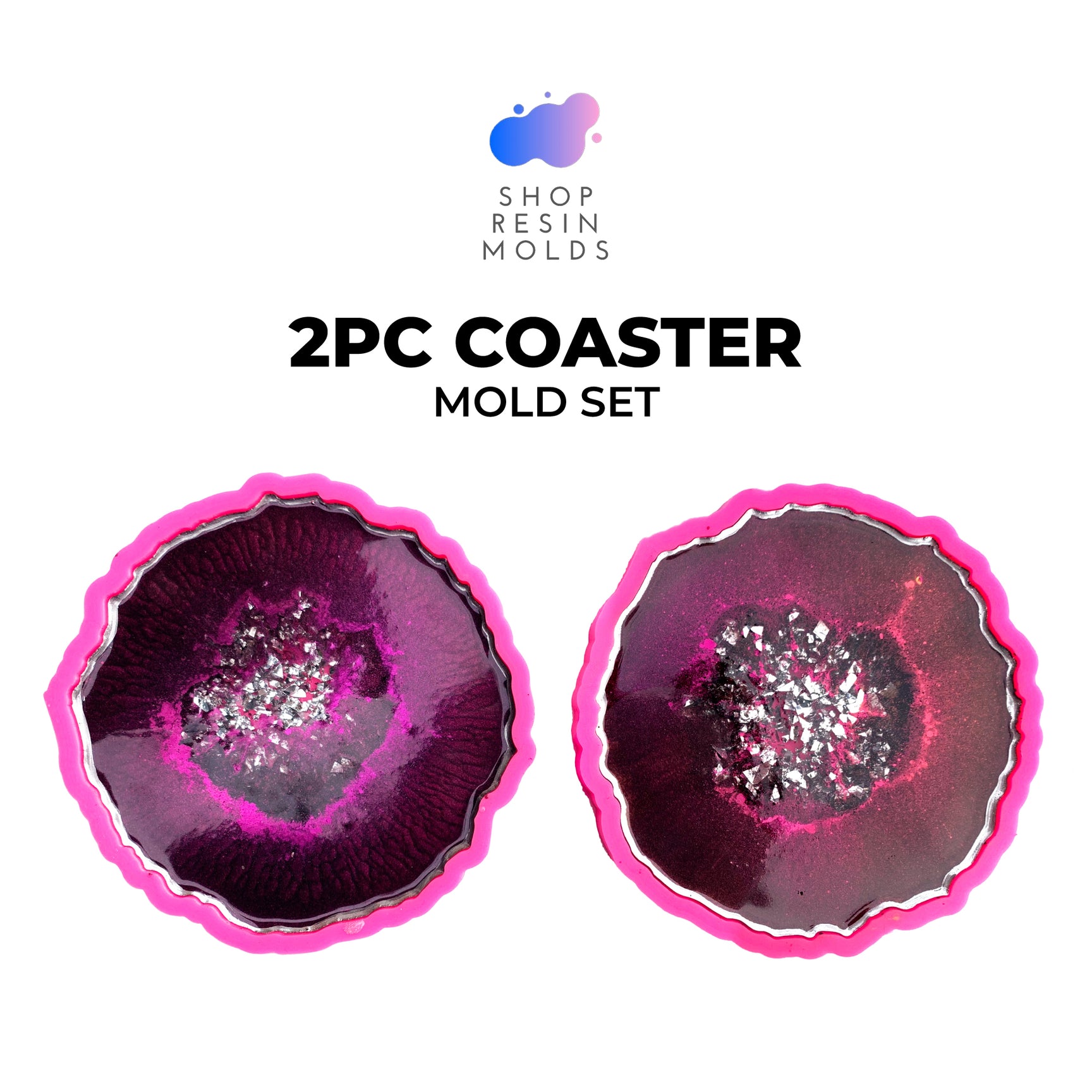 Shiny Surface Geode Resin Coaster Mold – Phoenix