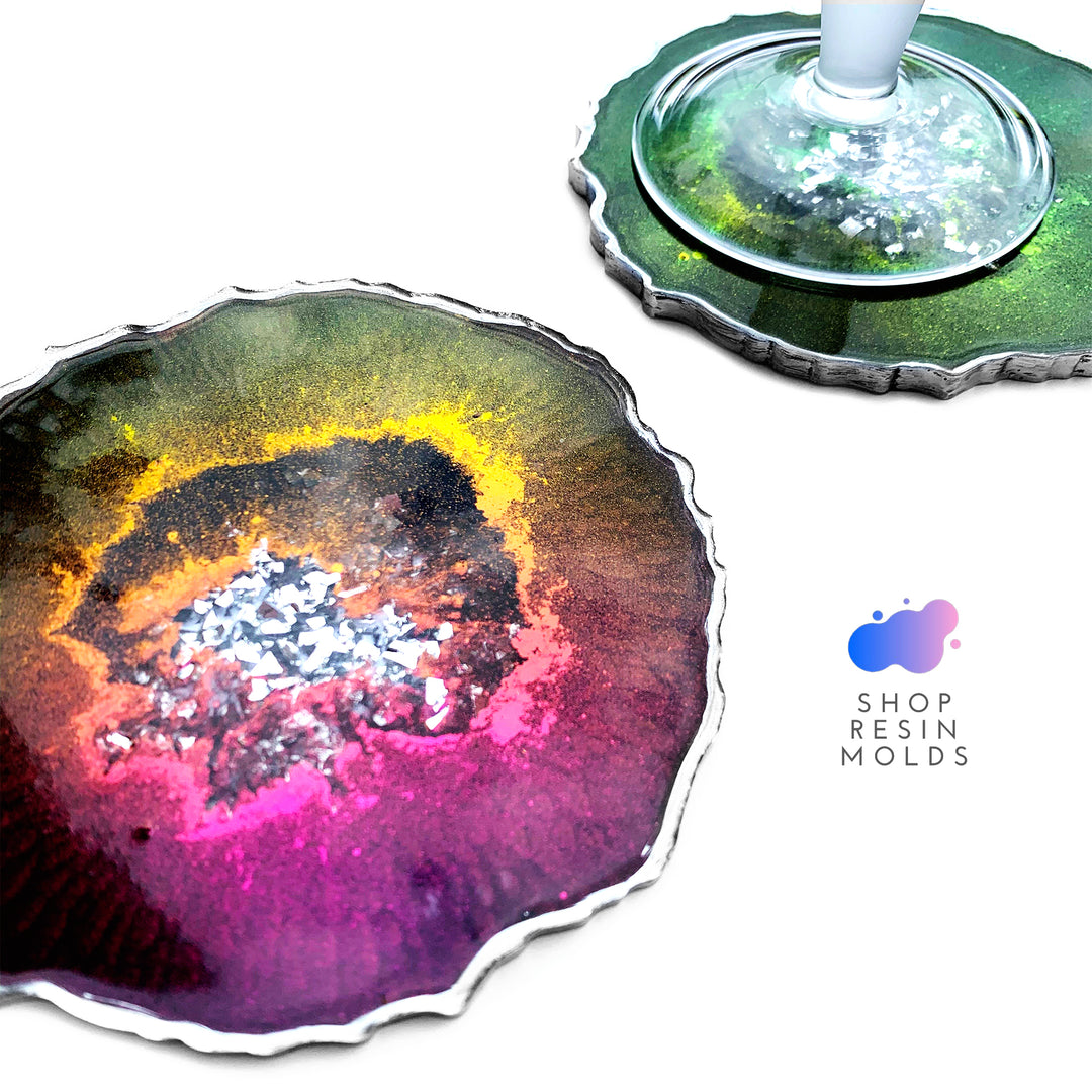 Shiny Surface Geode Resin Coaster Mold – Phoenix