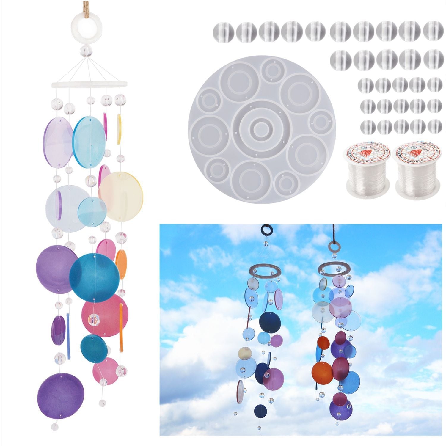 Round Wind Chime Silicone Resin Mold Kit – Phoenix